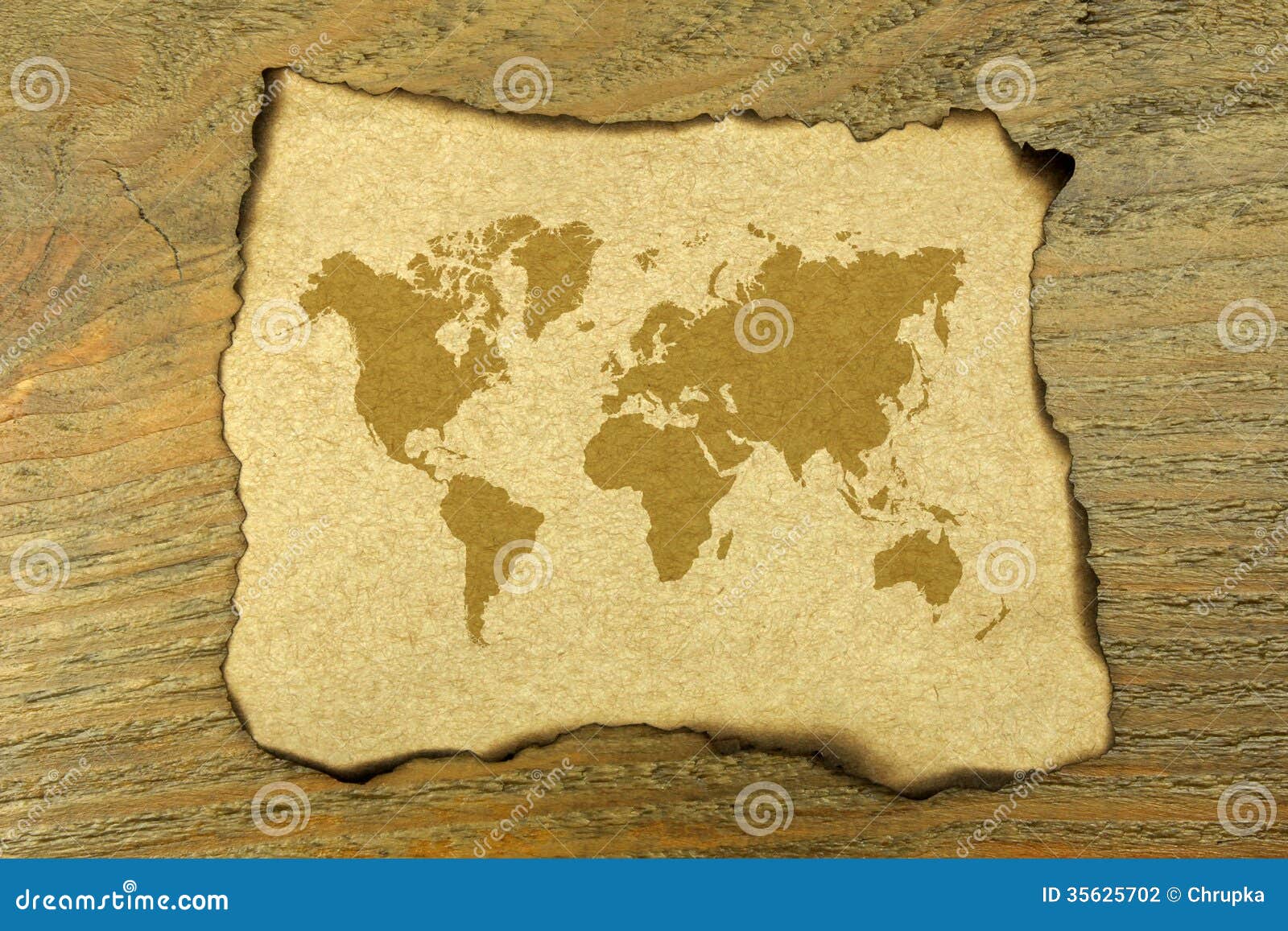World map on burnt paper stock photo. Image of design - 35625702