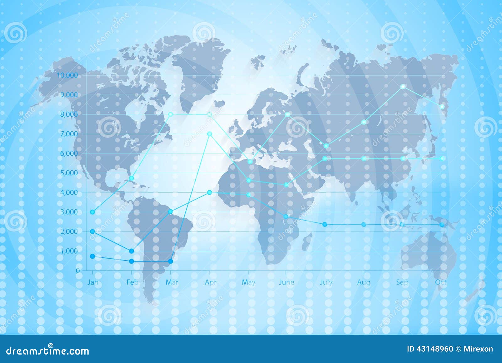 World Map. Business Chart Graph Stock Illustration - Illustration of ...