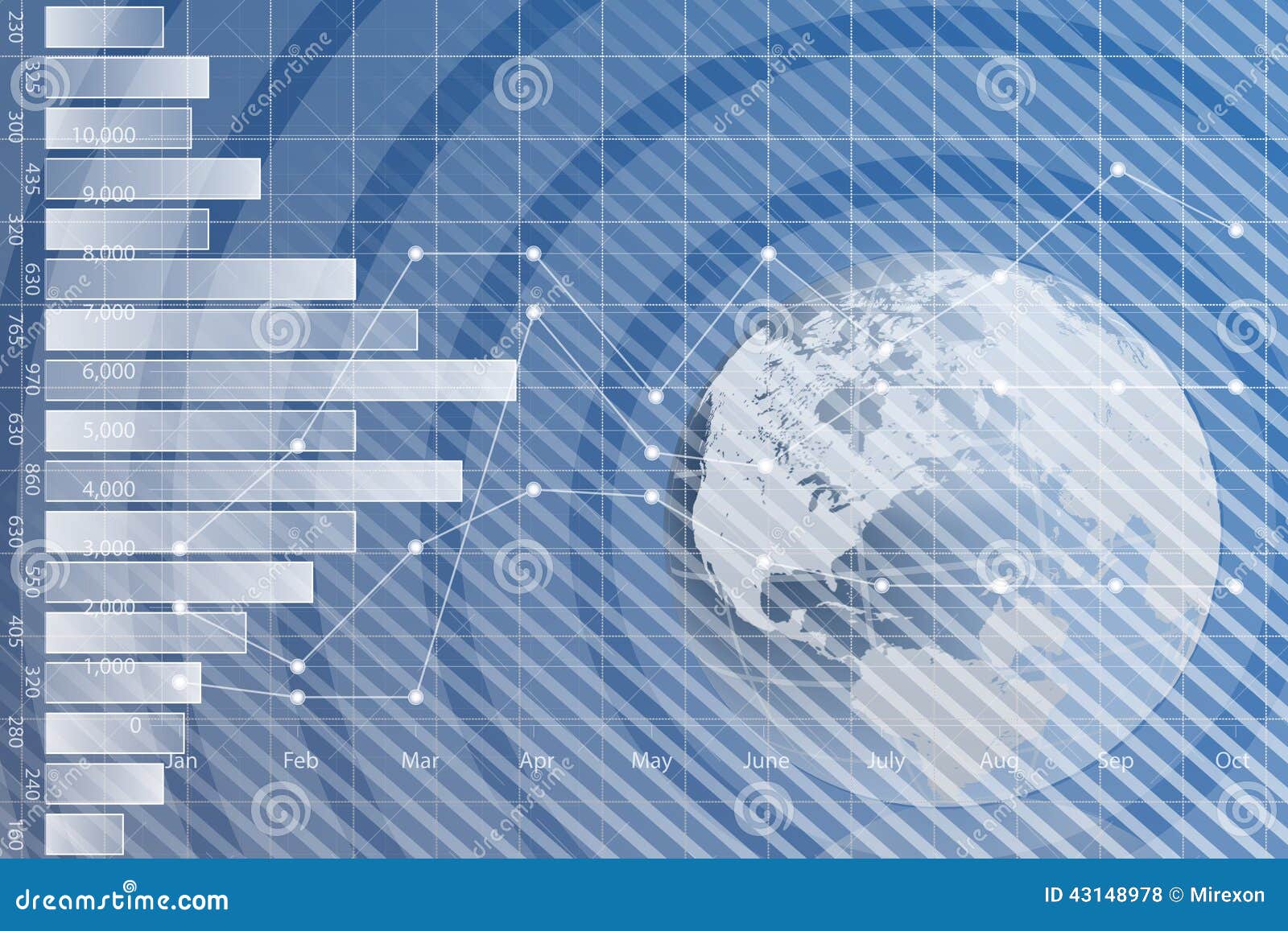 World Map. Business Chart Graph Stock Illustration - Illustration of ...