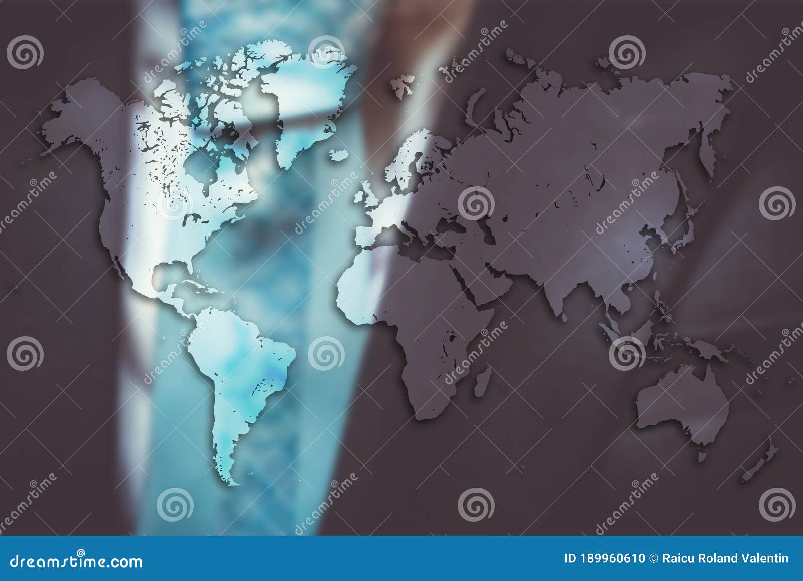 World Map on Business Suit Background Stock Photo - Image of connect ...