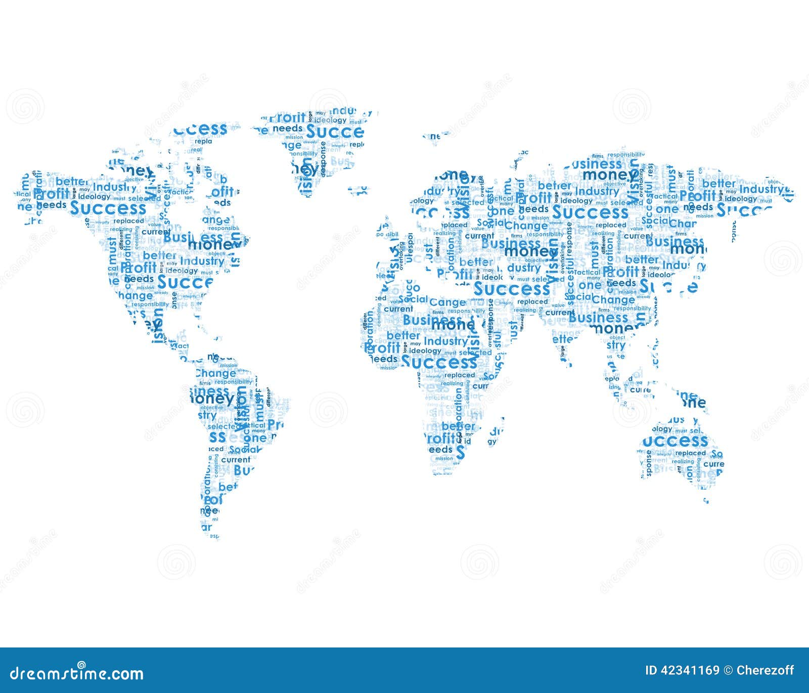 World Map with Business Words Stock Illustration - Illustration of text ...