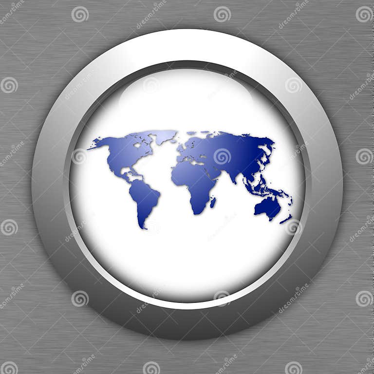 World map button stock illustration. Illustration of design - 11448224