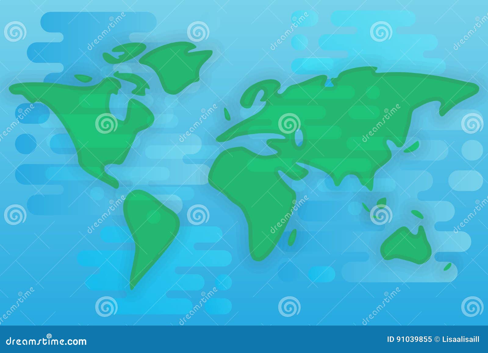 World Map Cartoon Flat Illustration Stock Vector - Illustration of ...