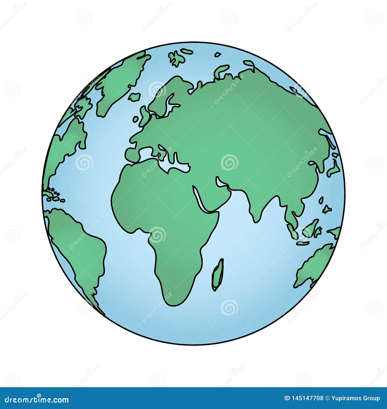 World map cartoon stock vector. Illustration of south - 145147708