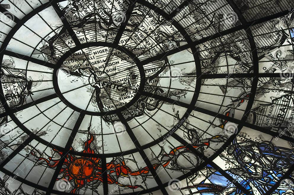 World map on ceiling stock photo. Image of color, material - 47926392