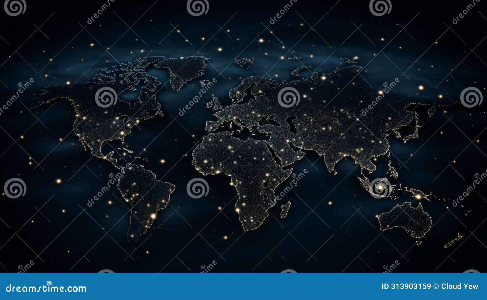 A World Map with a Celestial Map of the Night Sky Stock Illustration ...