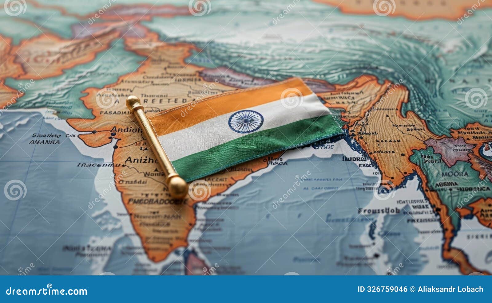 World Map Centered on India . Map of India Stock Photo - Image of india ...