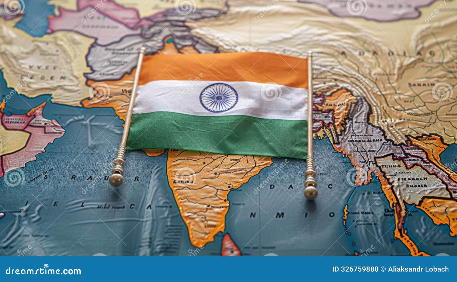 World Map Centered on India . Map of India Stock Photo - Image of ...