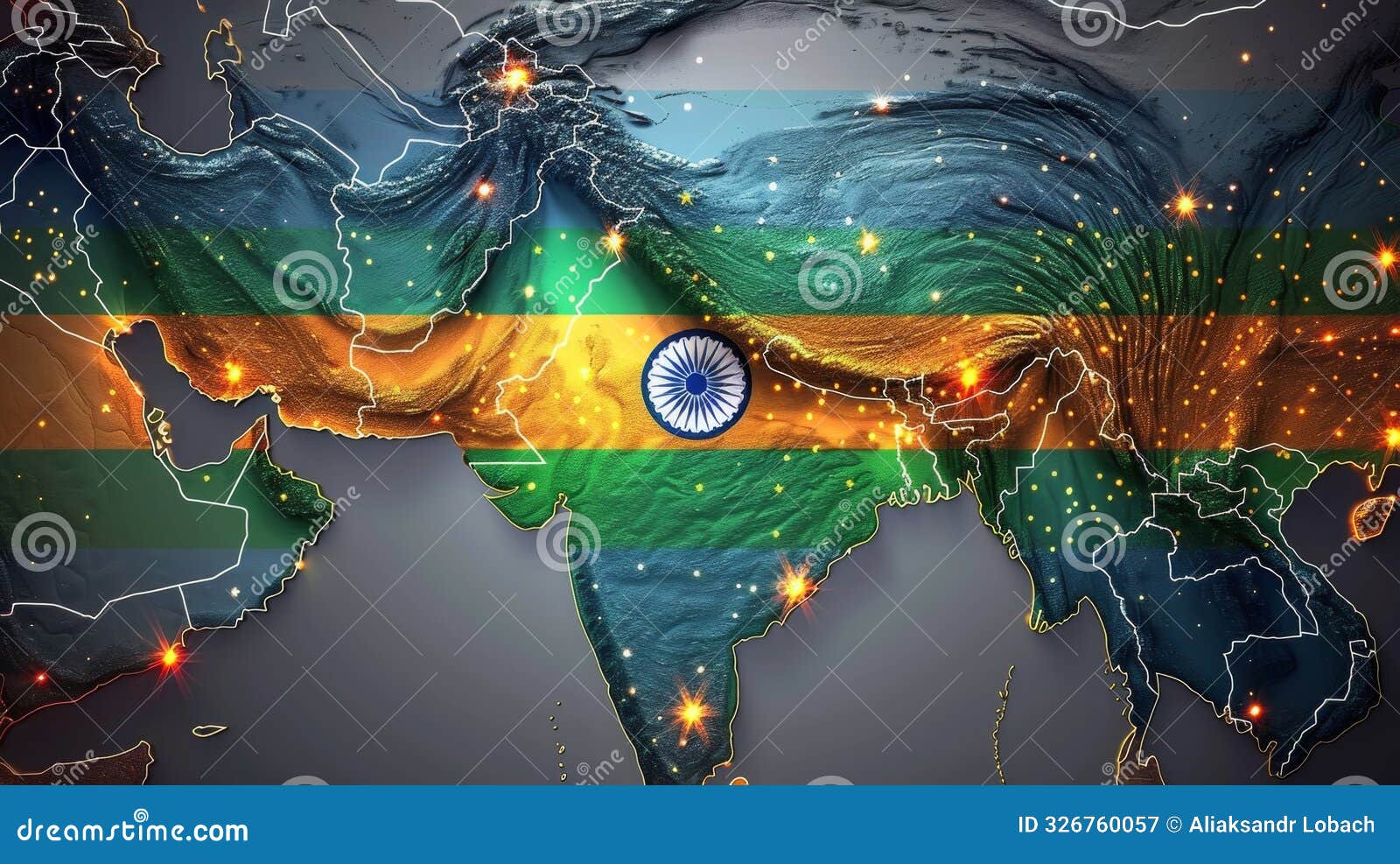 World Map Centered on India . Map of India Stock Image - Image of ...