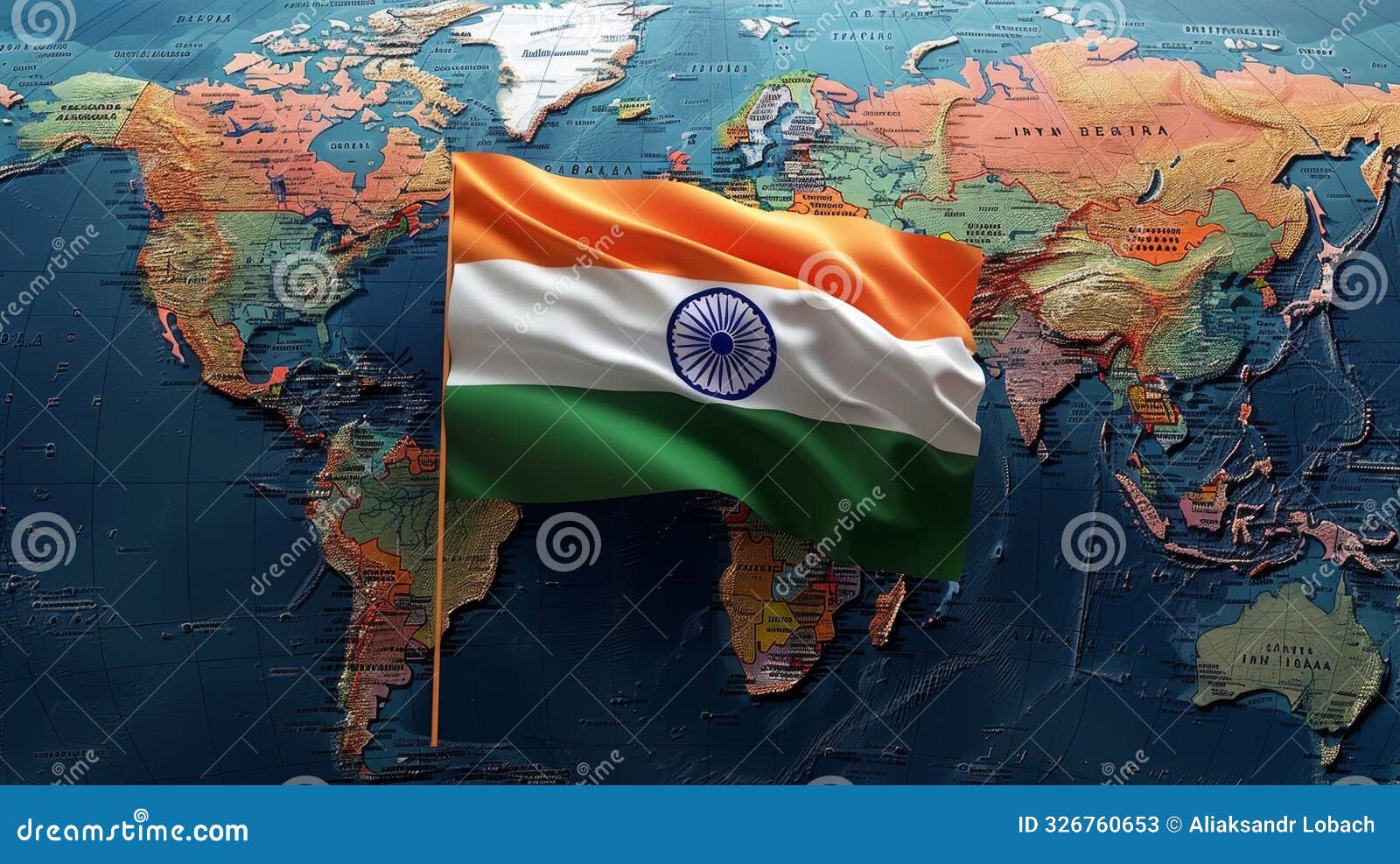 World Map Centered on India . Map of India Stock Image - Image of ...