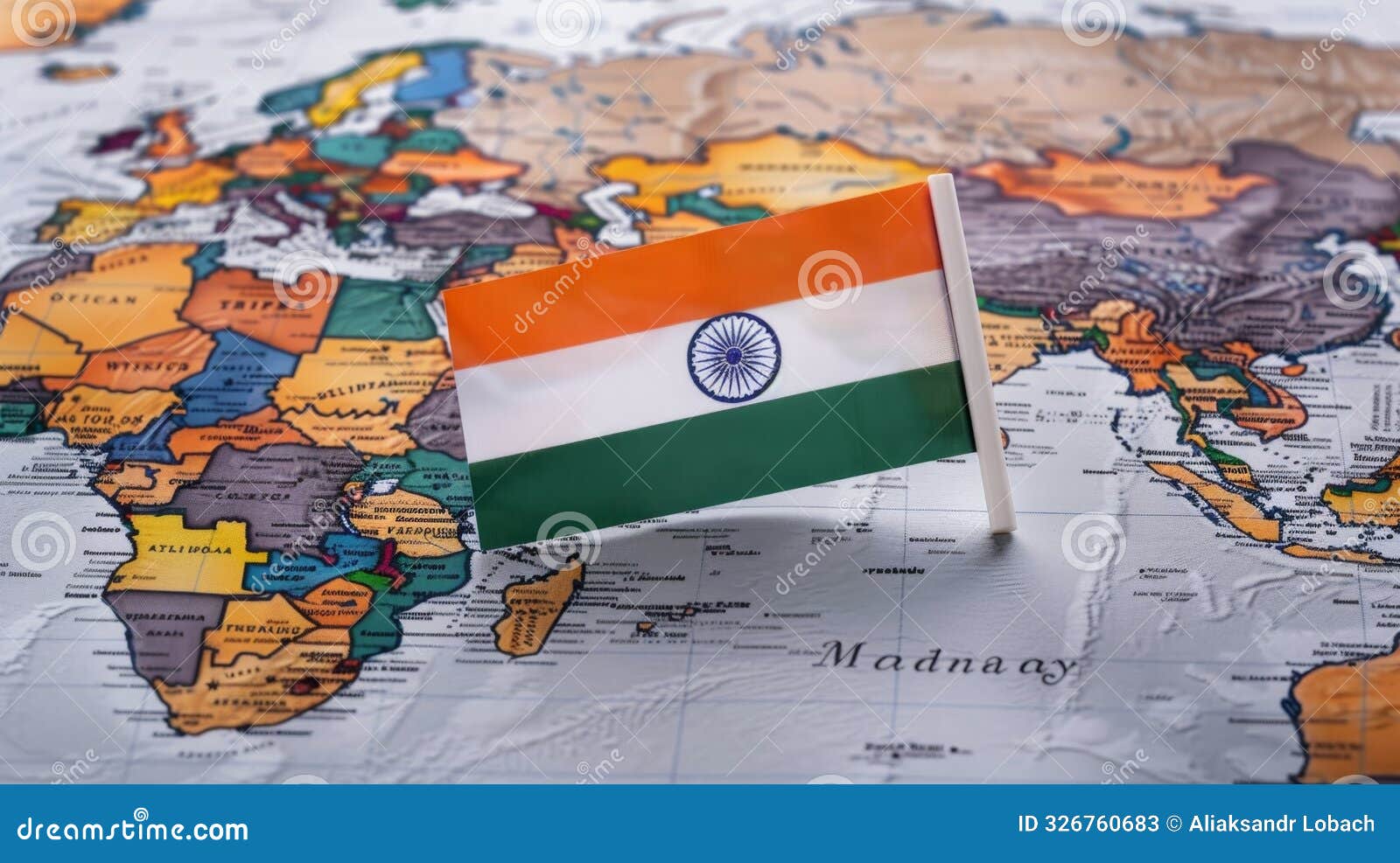 World Map Centered on India . Map of India Stock Image - Image of ...