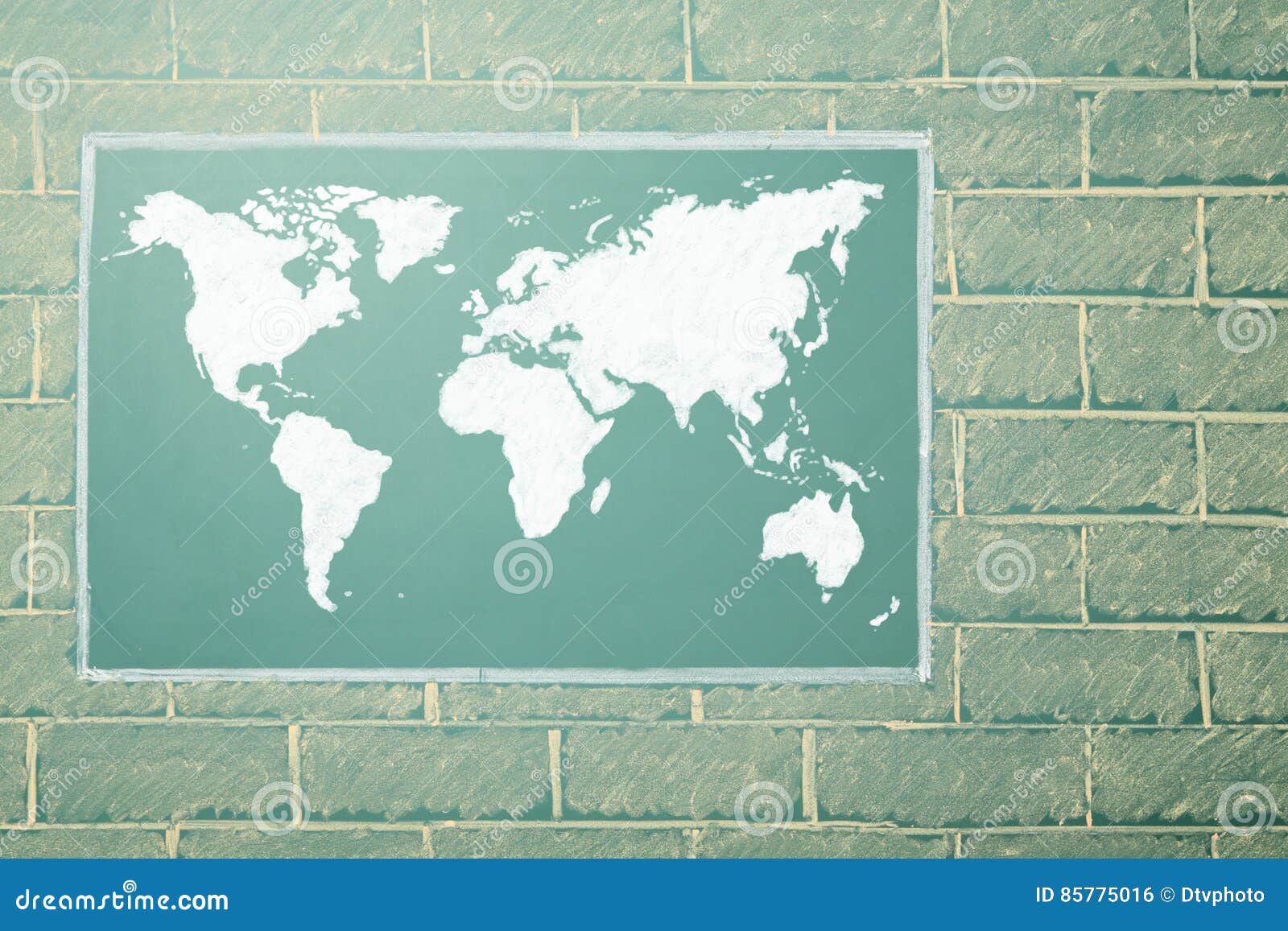 World map stock photo. Image of learning, kids, chalk - 85775016