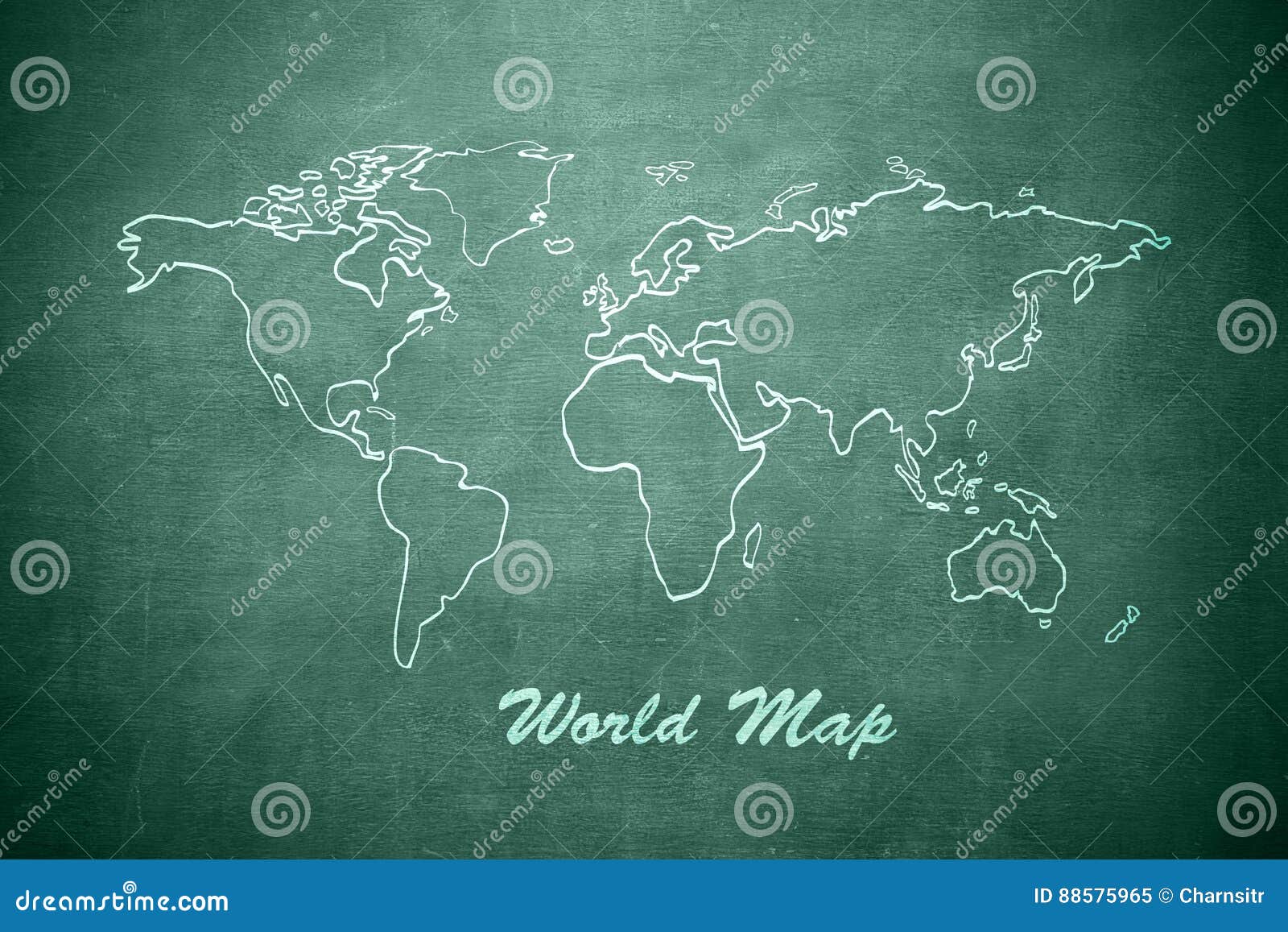 World Map On The Chalkboard Royalty-Free Stock Photography ...