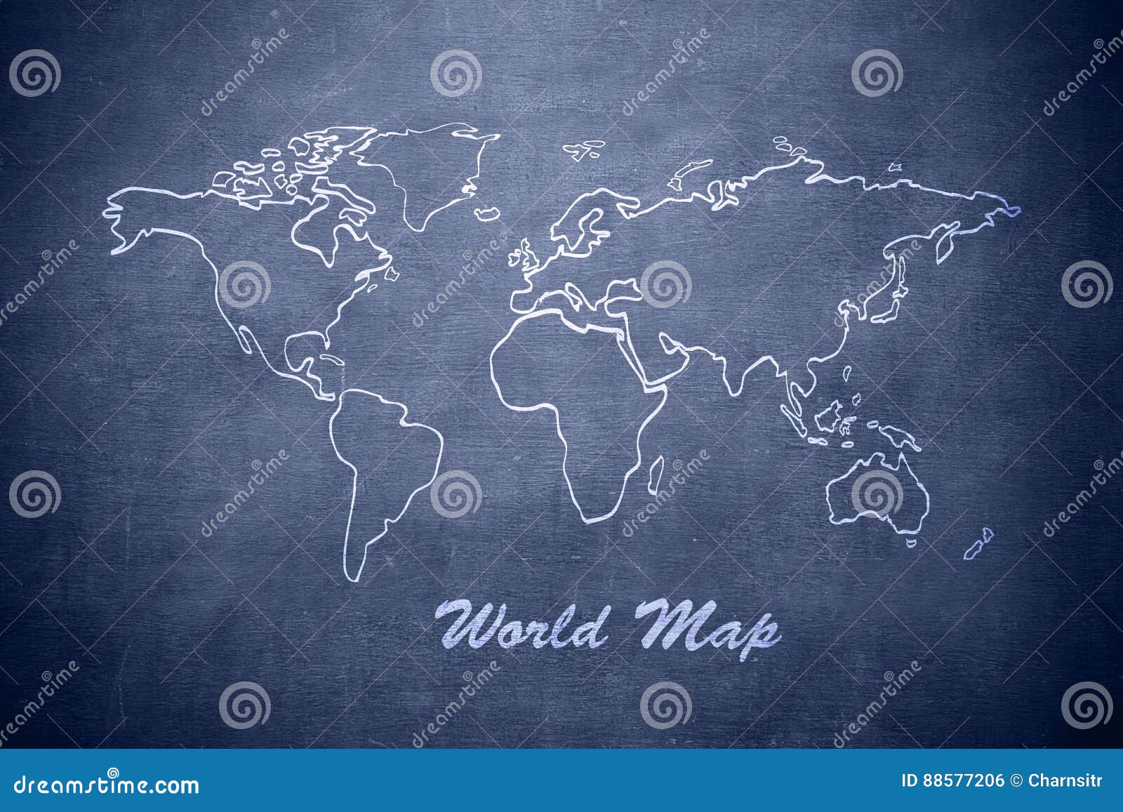 World Map On The Chalkboard Royalty-Free Stock Photography ...