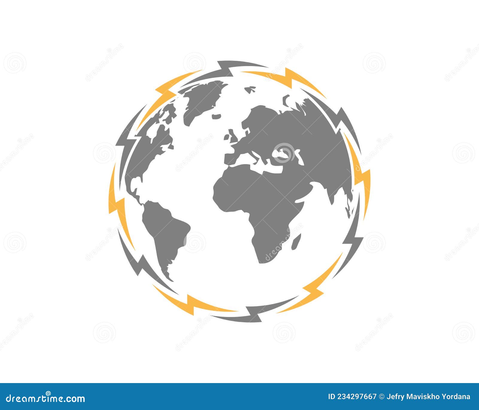 World Map in the Circle Electrical Symbol Stock Illustration ...
