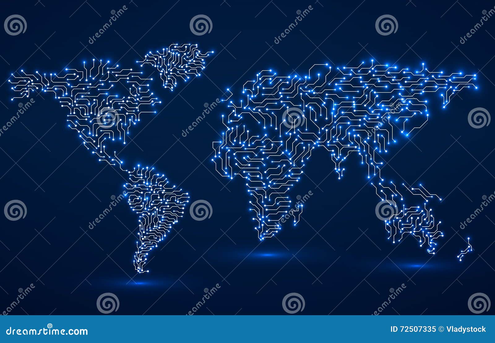 World Map. Circuit board stock vector. Illustration of australia - 72507335