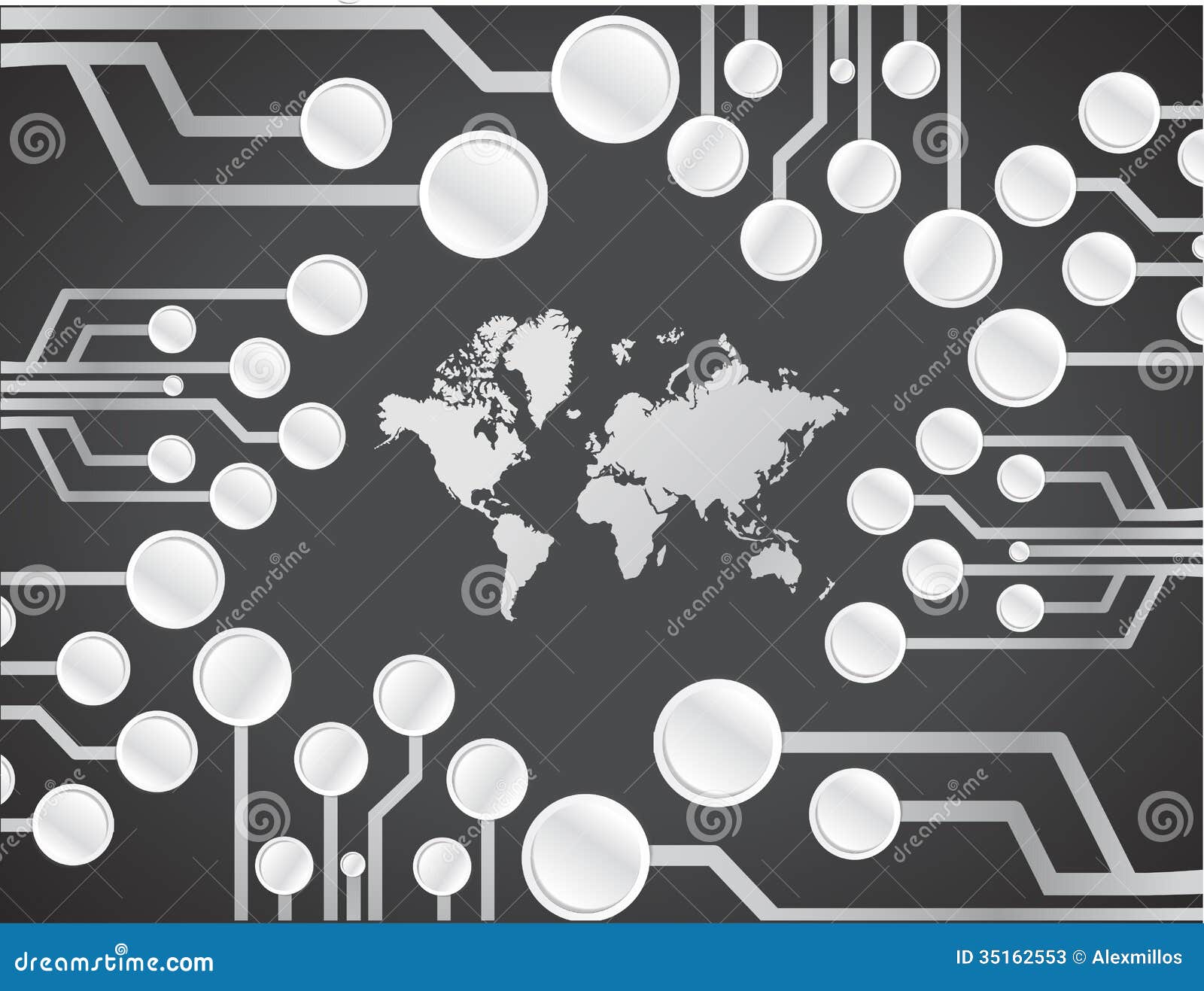 World Map Circuit Board Illustration Design Stock Illustration ...