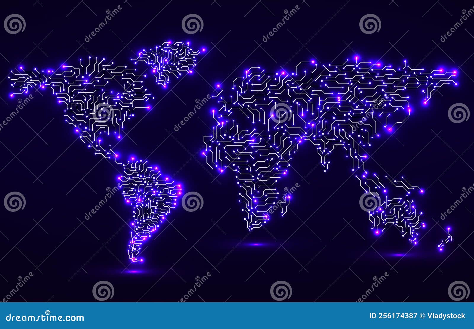 World Map. Circuit board stock vector. Illustration of ocean - 256174387 World Map. Circuit board stock vector. Illustration of ocean - 256174387
