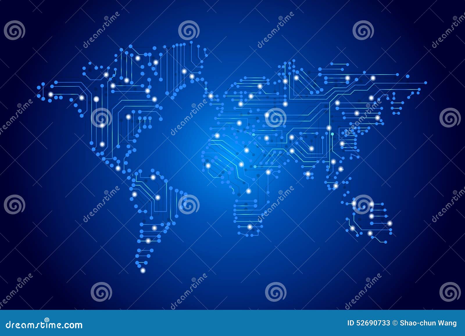 World map by circuit board stock vector. Illustration of creative ...