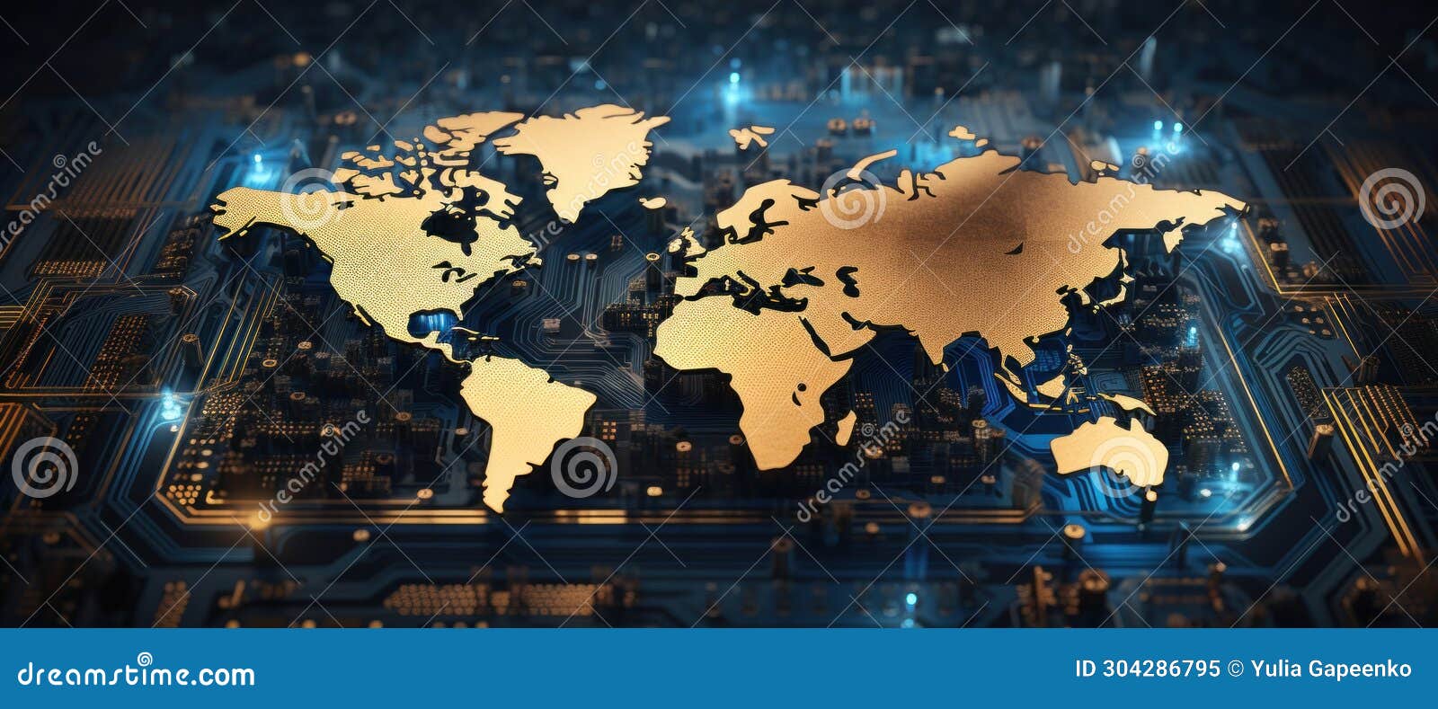 The World Map on a Circuit Board Stock Image - Image of geography ...