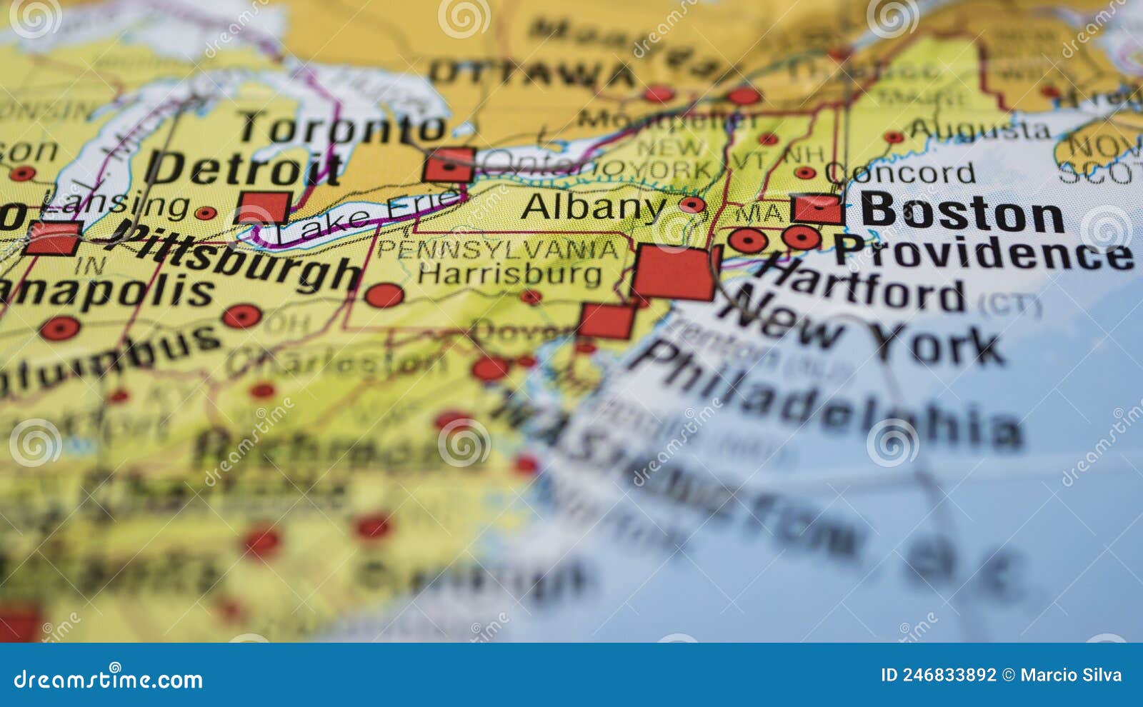 Boston on the Map stock photo. Image of system, cartography - 246833892