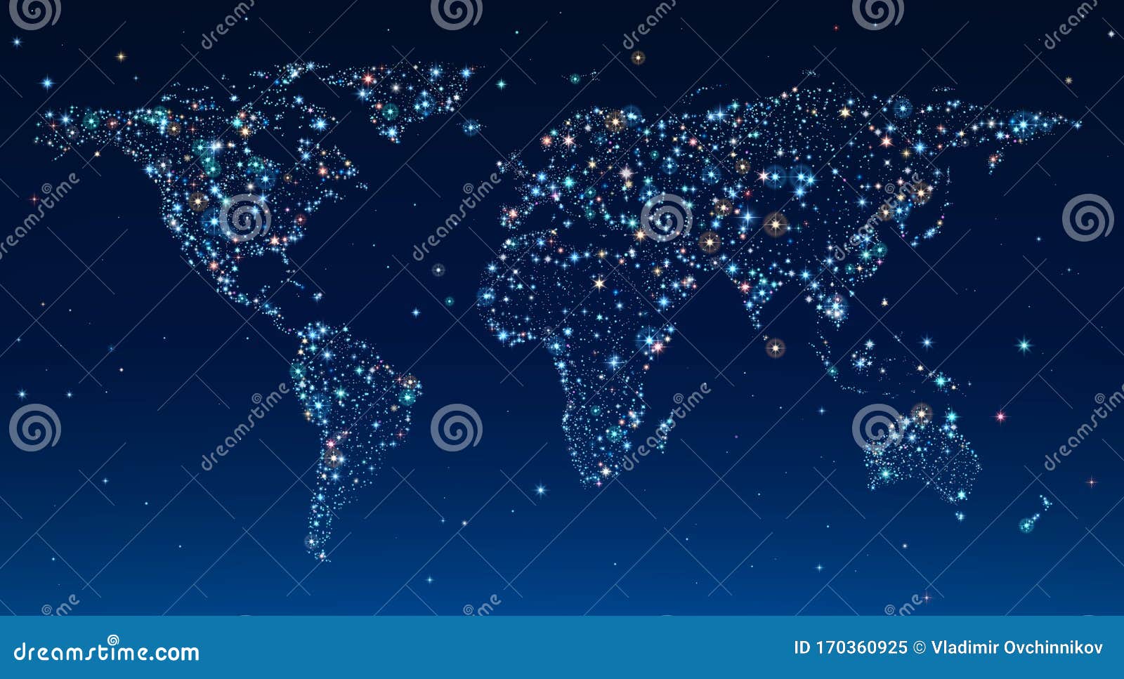 World Map in Clear Sky stock vector. Illustration of cluster - 170360925
