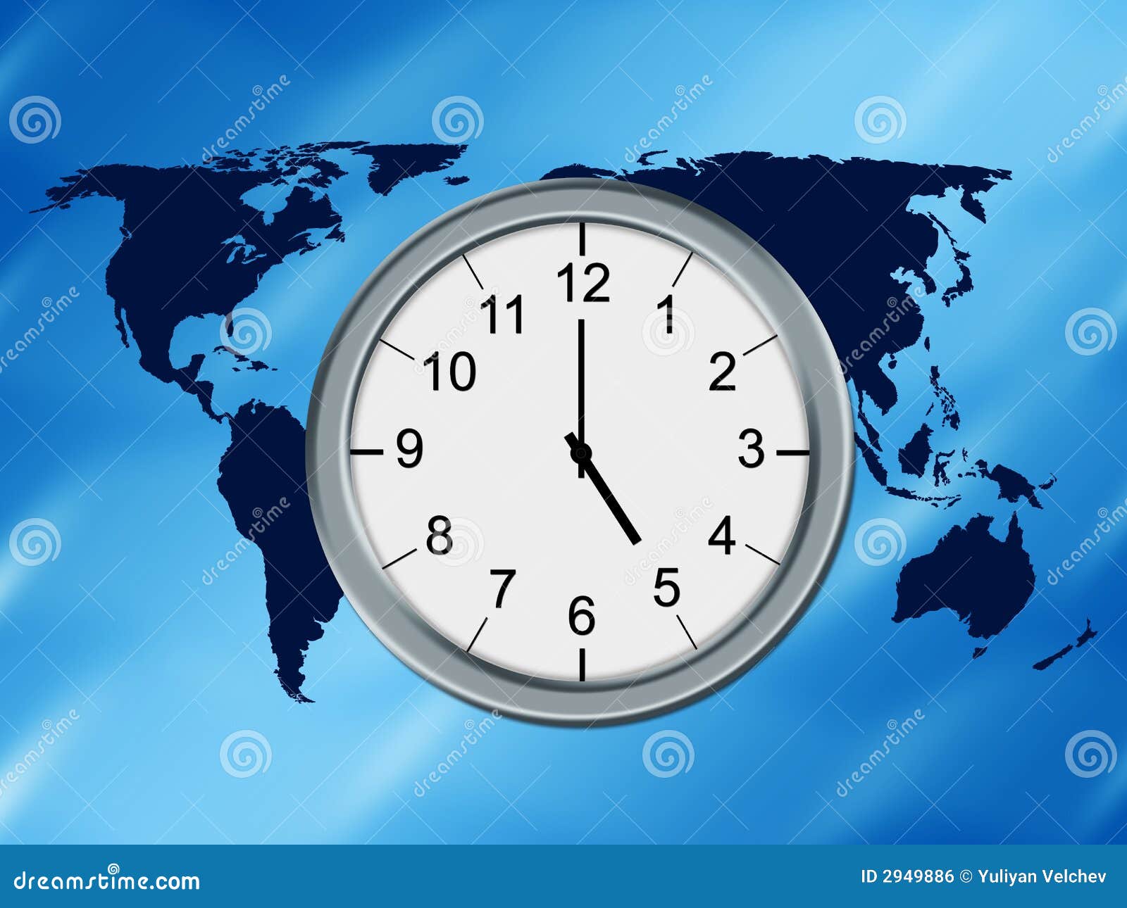 24 Hour World Map Clock - United States Map