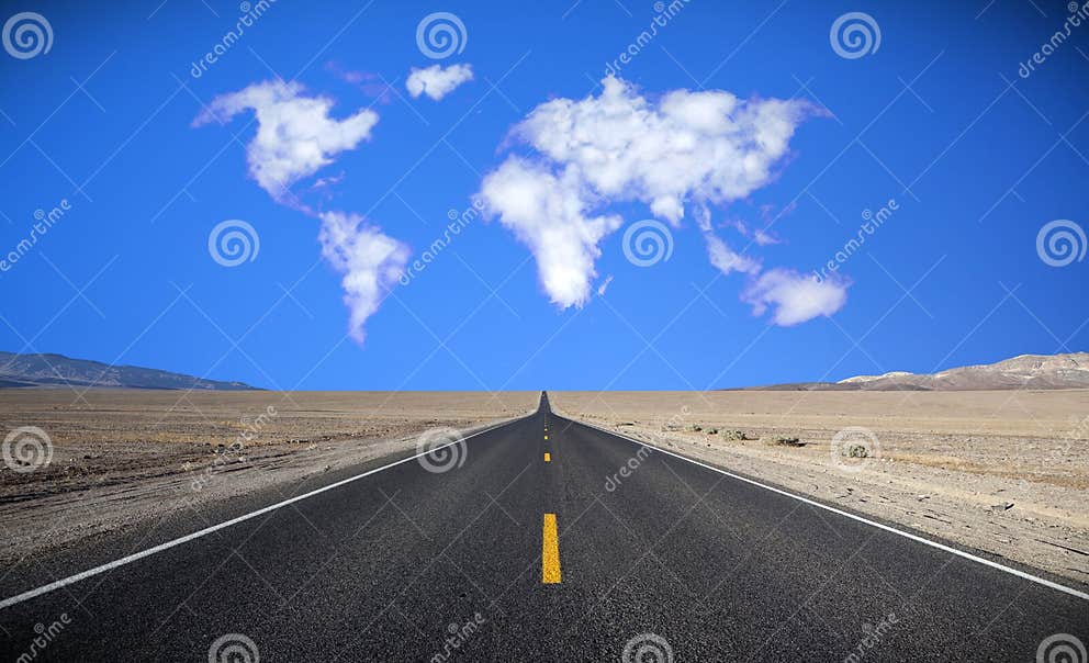 World Map in Cloud Formation. Stock Image - Image of globe, travel ...