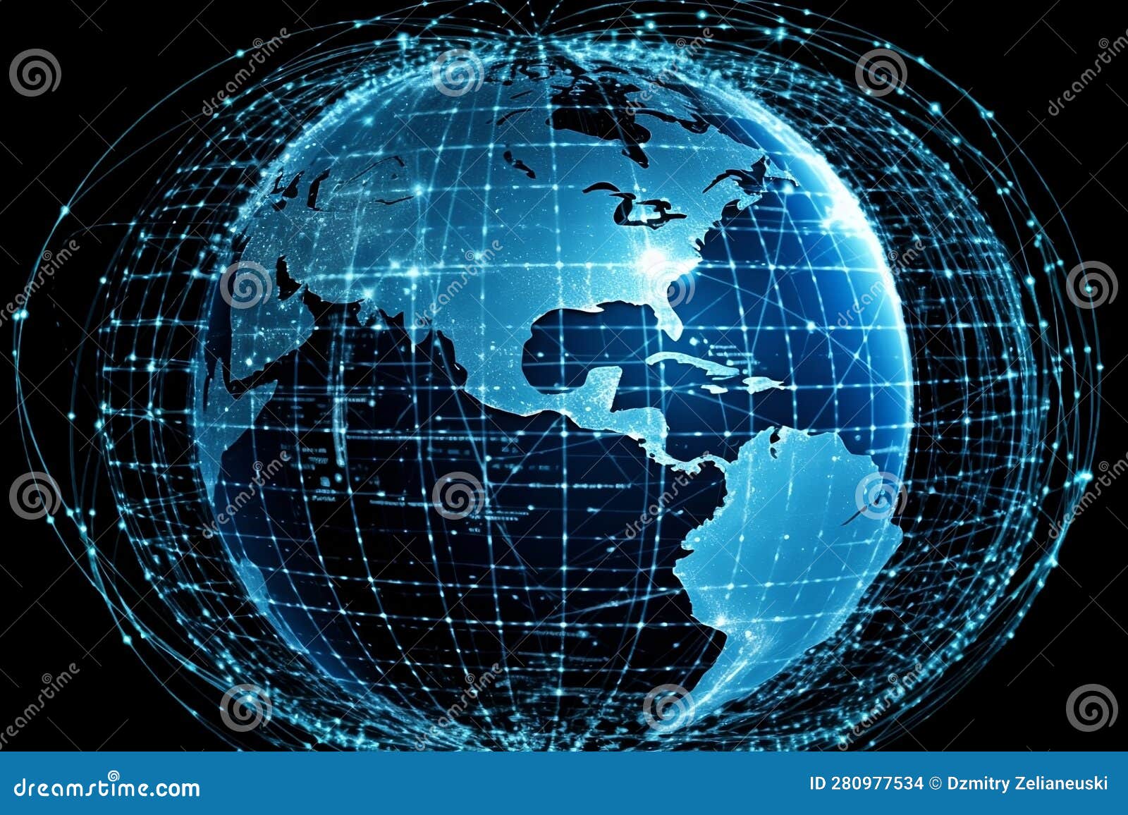 World Map with Code. Generative AI. Stock Illustration - Illustration ...