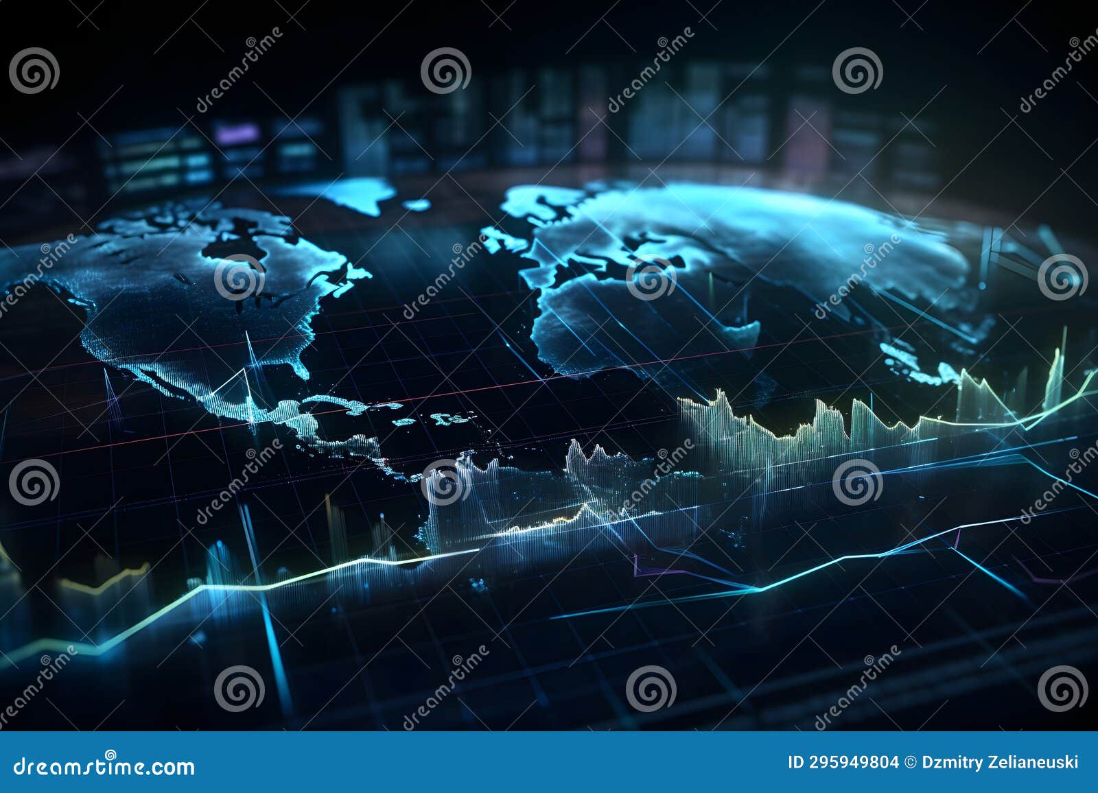 World Map and Code. Generative AI. Stock Illustration - Illustration of ...