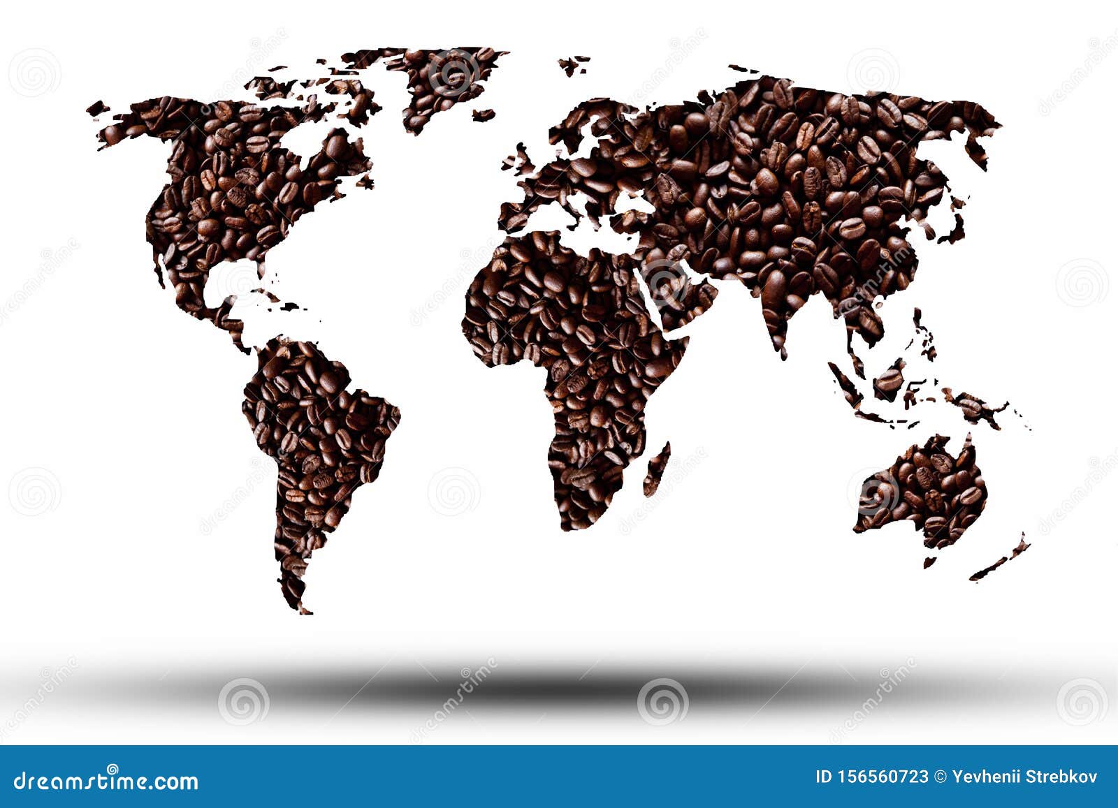 World Map with Coffee Beans Background Stock Image - Image of grain ...