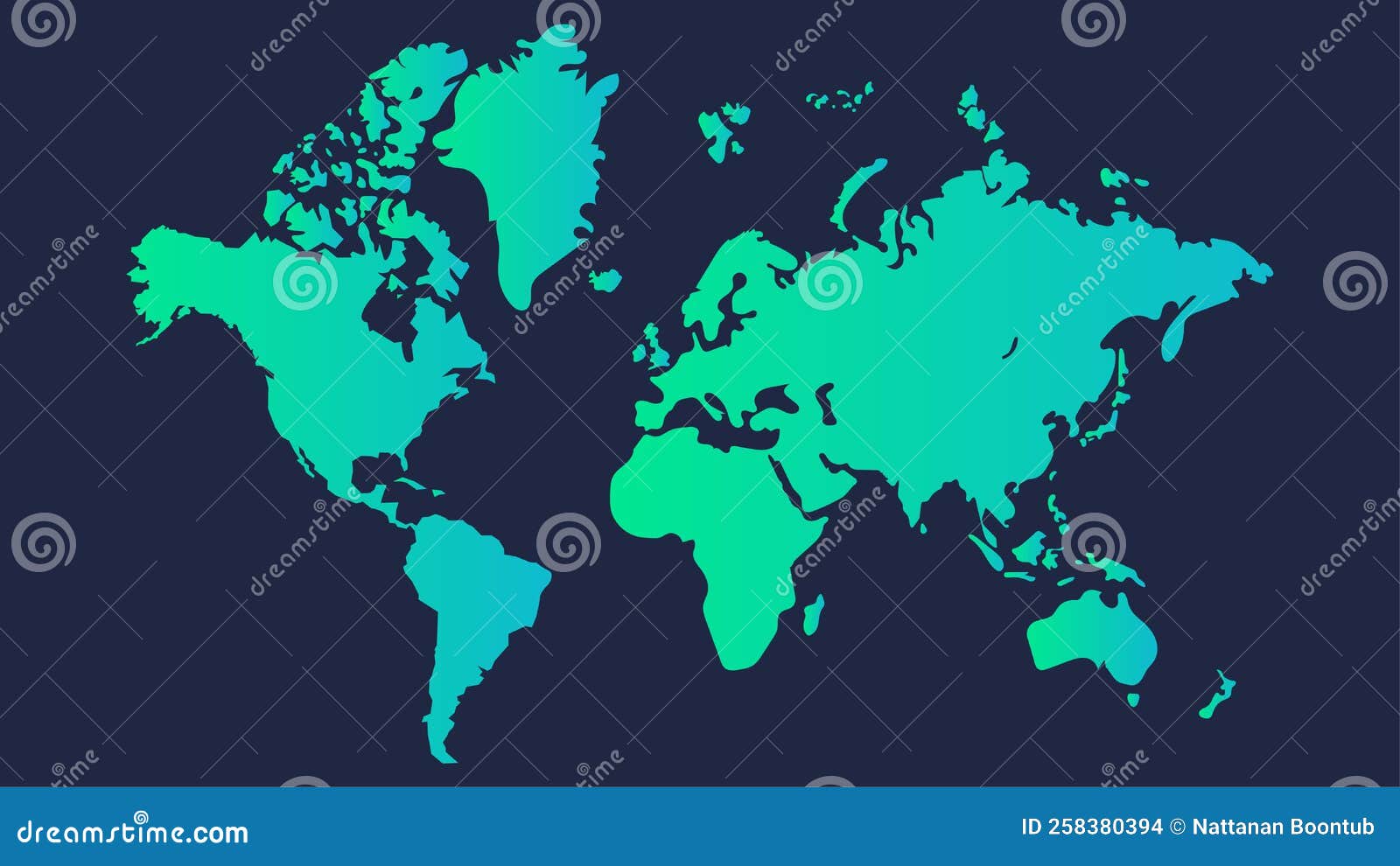 World Map Color Vector Modern. Silhouette Map Stock Illustration ...