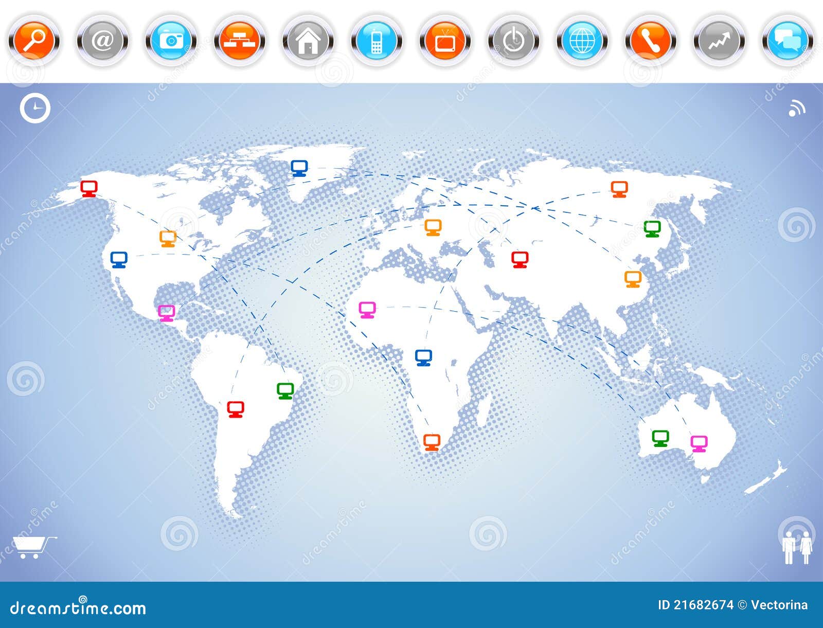 World Map Communication stock vector. Illustration of cartography ...