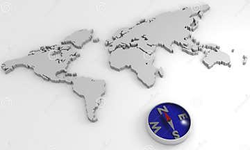 World map with compass stock image. Image of discovery - 23704115