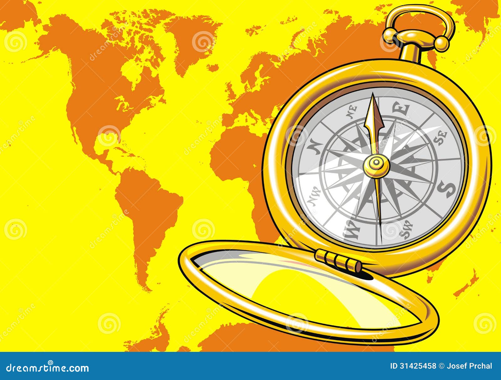 World map and compass stock vector. Illustration of isolated - 31425458