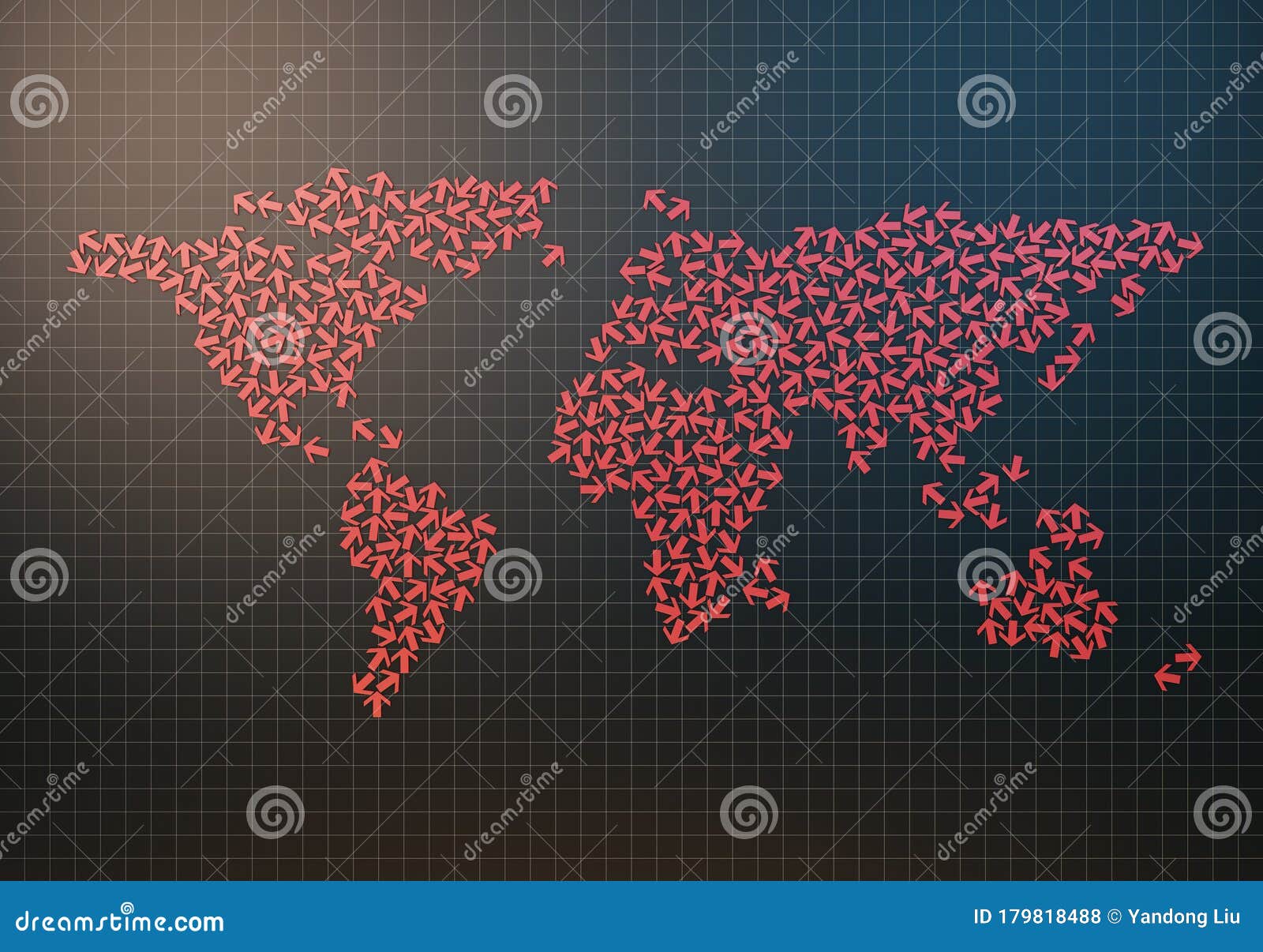World Map Composed of Arrows, Teamwork and Cooperation Stock ...