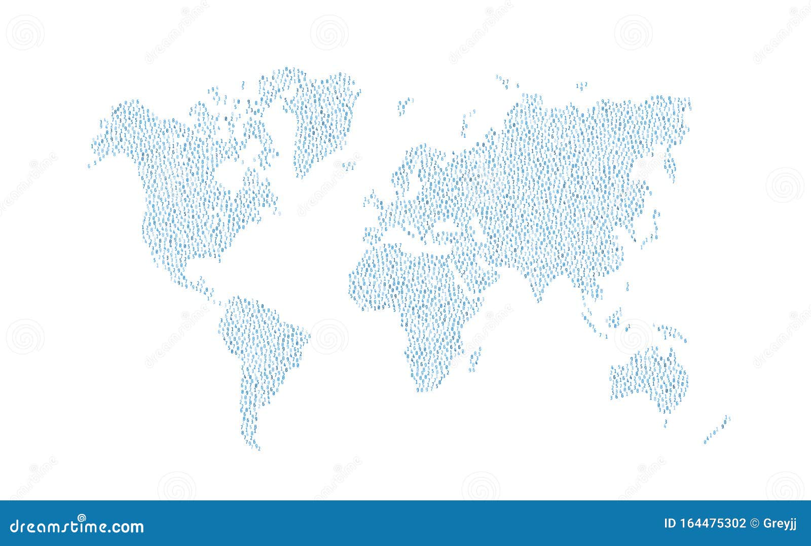 World Map Composed of Digits Stock Vector - Illustration of data ...