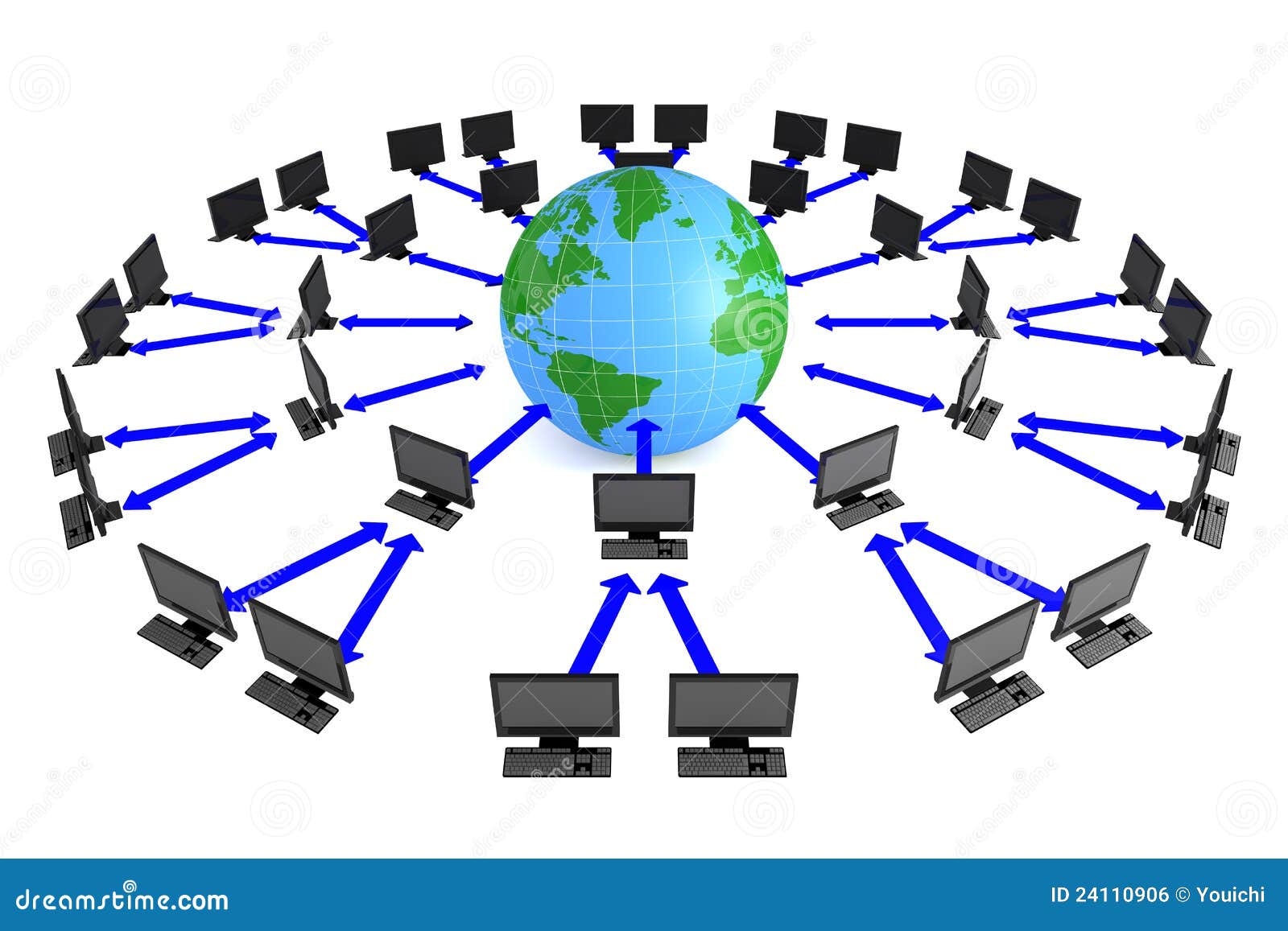 World map and computer stock illustration. Illustration of education ...