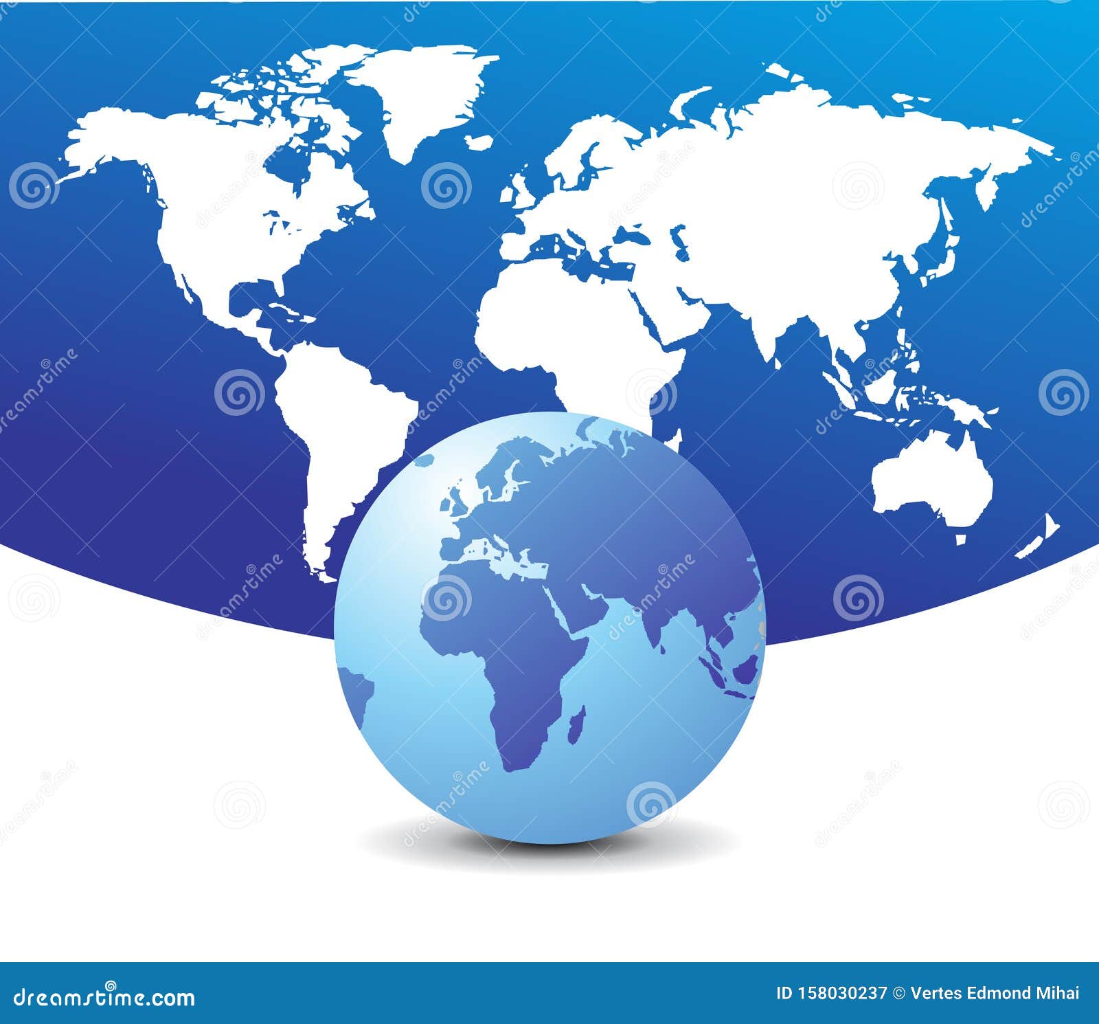 World Map Con Il Mondo Intero Illustrazione Vettoriale - Illustrazione ...