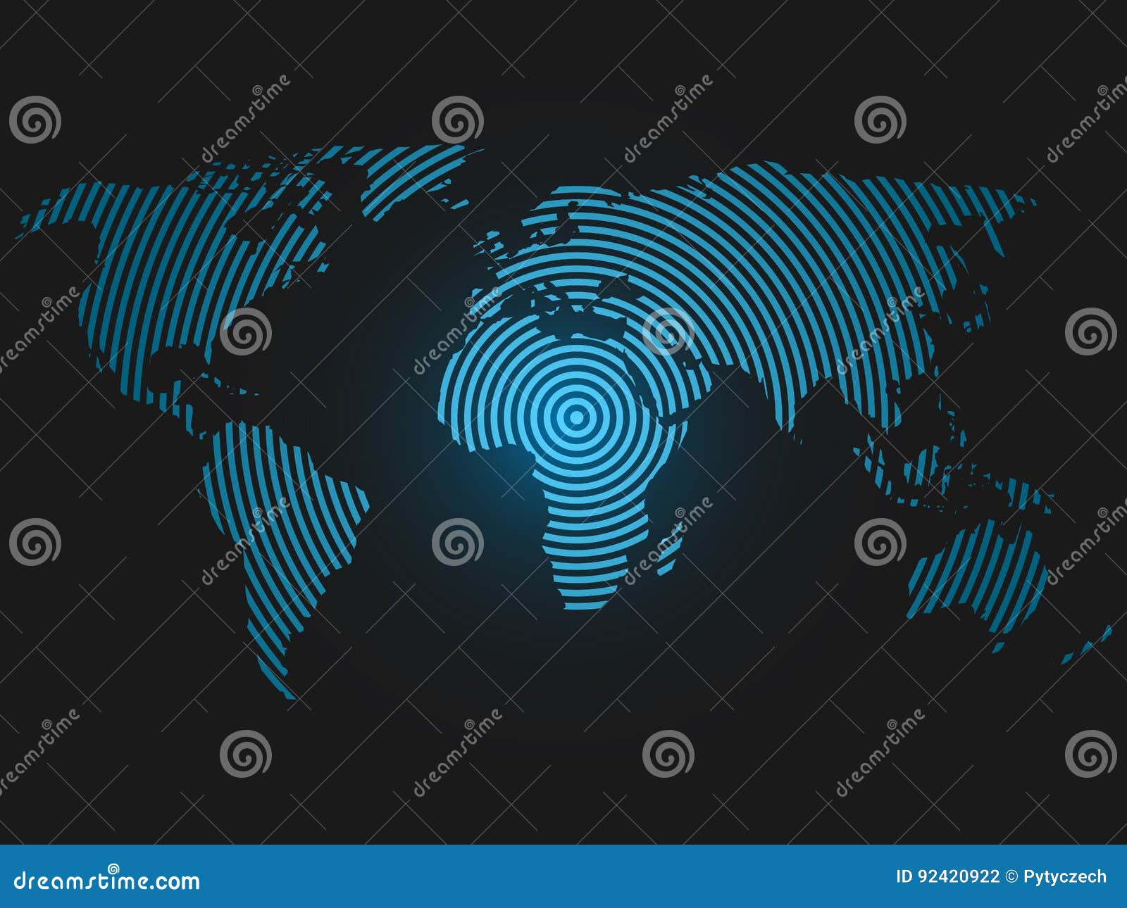World Map Of Red Concentric Rings On White Background. Earthquake ...