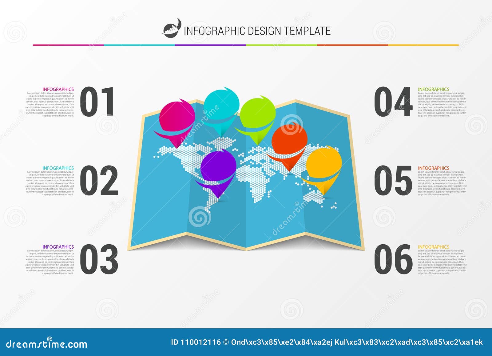 World Map Concept. Infographic Design Template Stock Vector ...