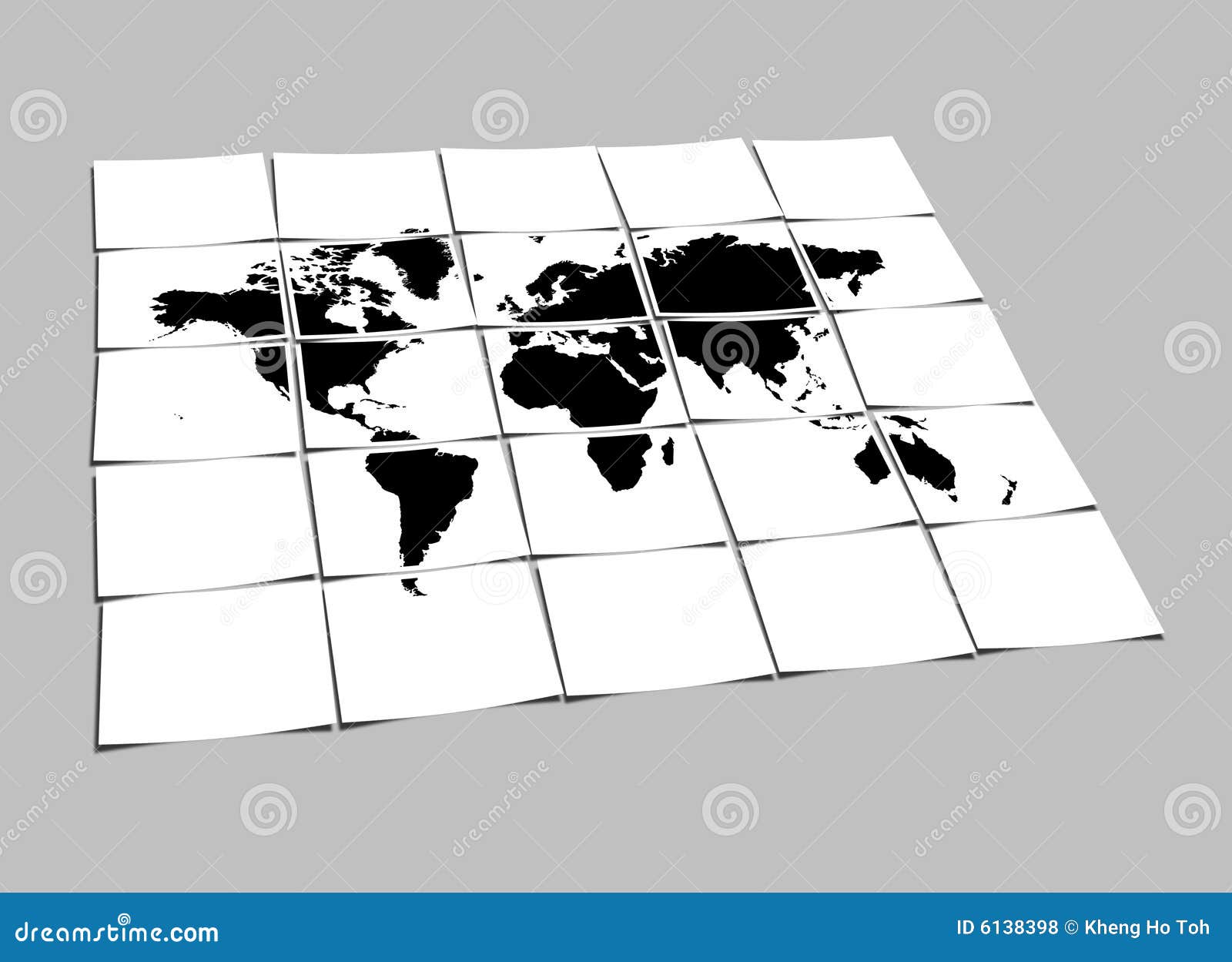 World Map Concept of Separated Note Papers Stock Illustration ...