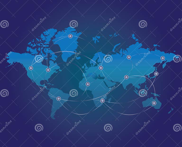 World map connected stock vector. Illustration of icon - 100601815