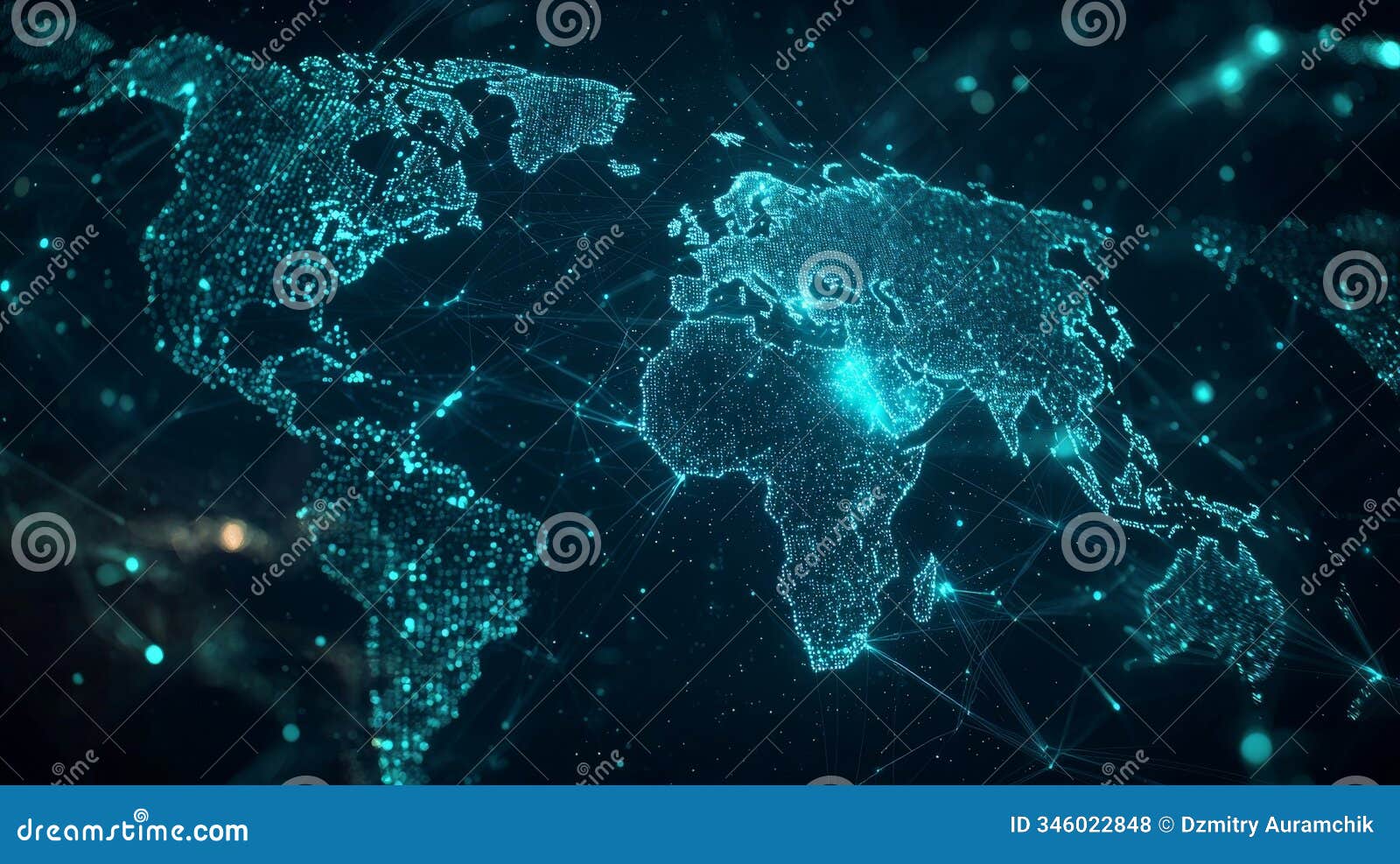 The World Map and Connecting Lines of the World Map Represent Global ...