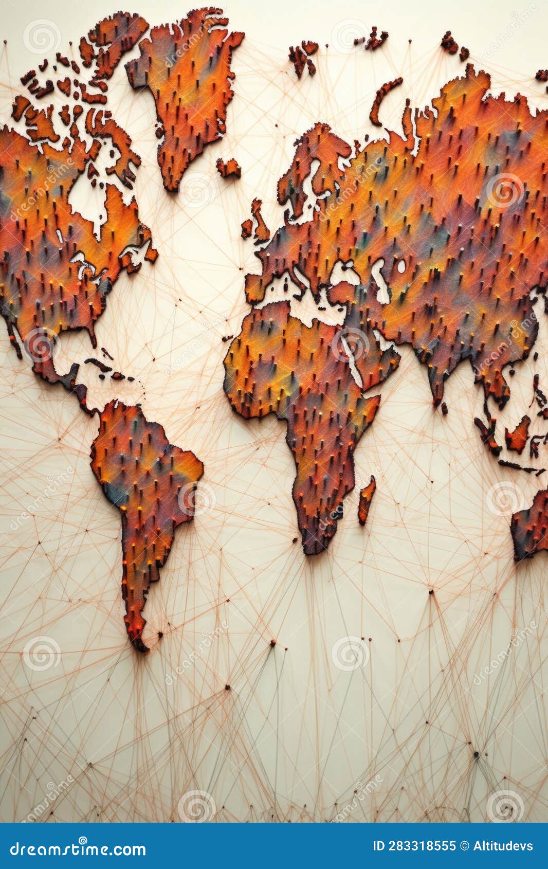 World Map with Connecting Lines Representing Travel Stock Image - Image ...