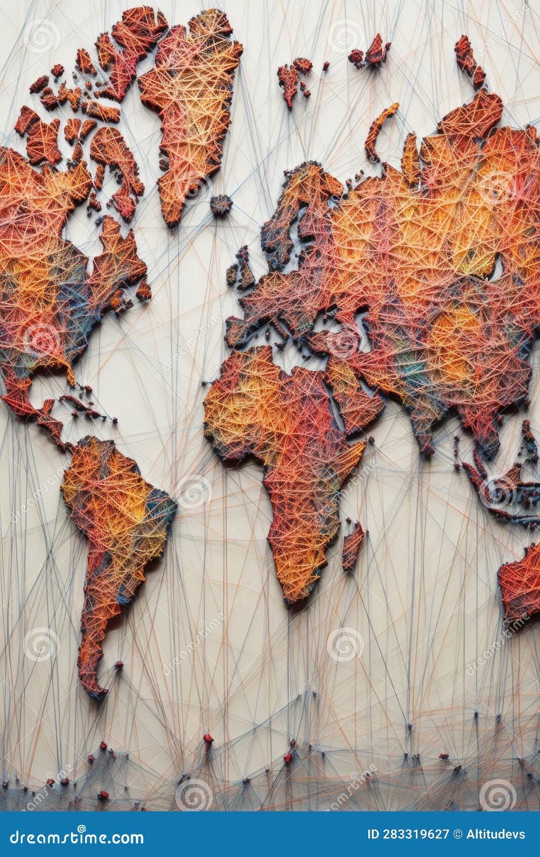 World Map with Connecting Lines Representing Travel Stock Illustration ...