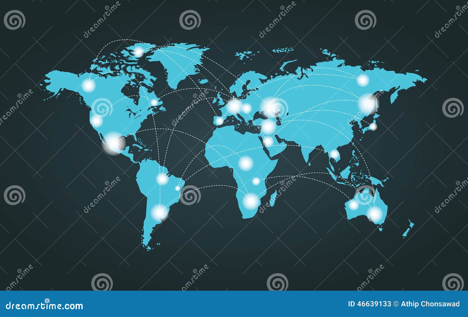 World Map Connection stock vector. Illustration of background - 46639133
