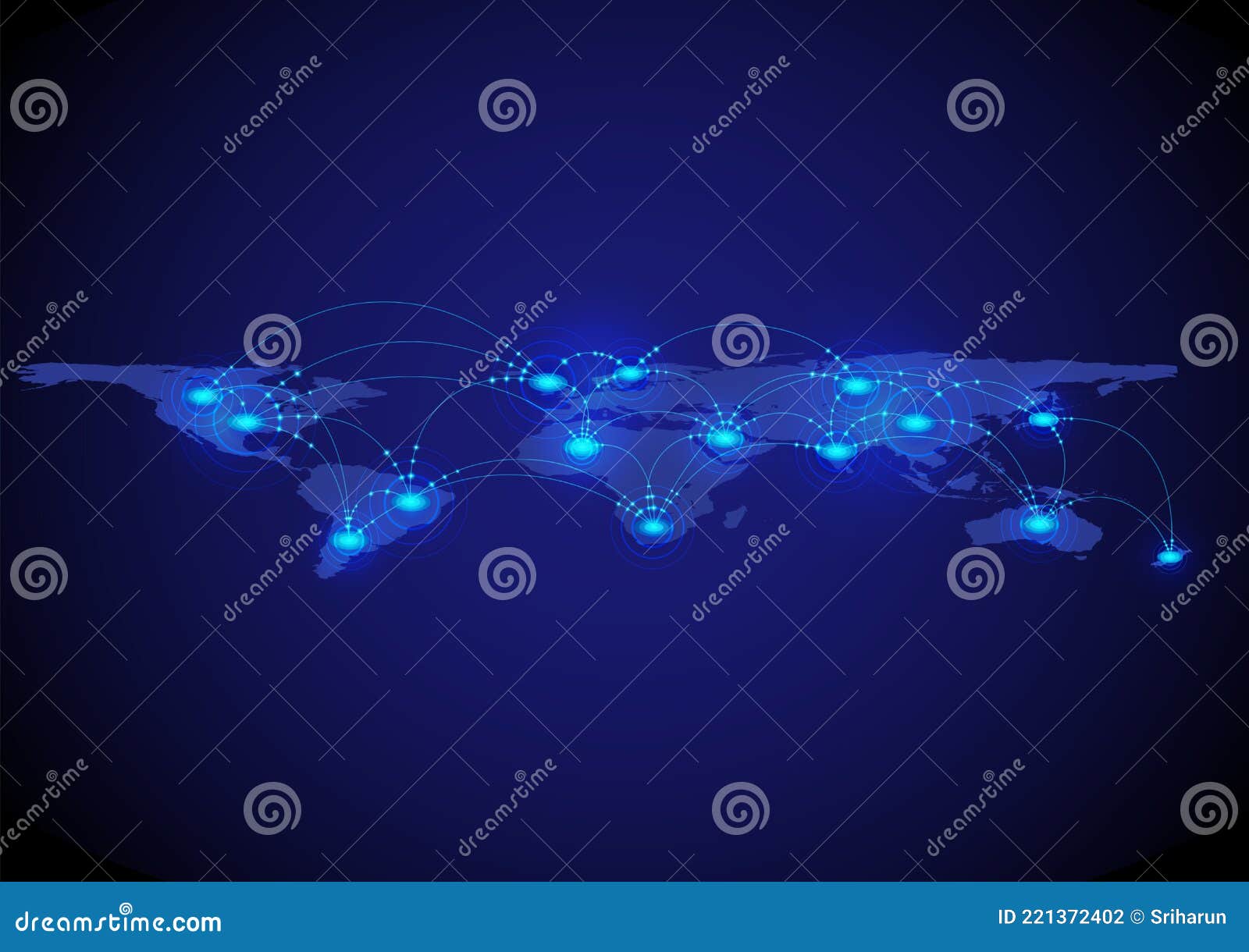 World Map Connection Concept Stock Illustration - Illustration of globe ...