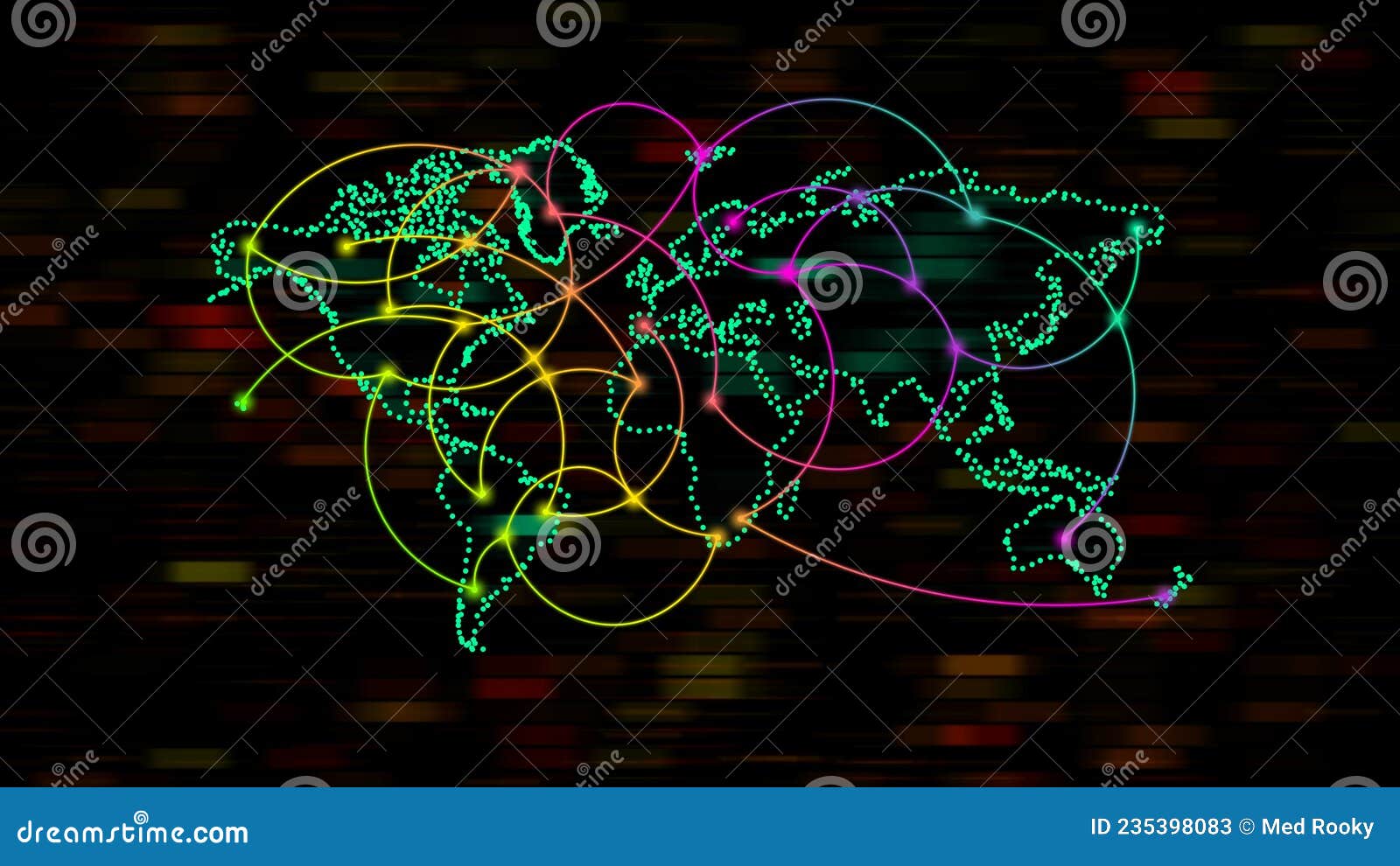 World Map Connection Connect Dots and Lines in Technology Speed ...