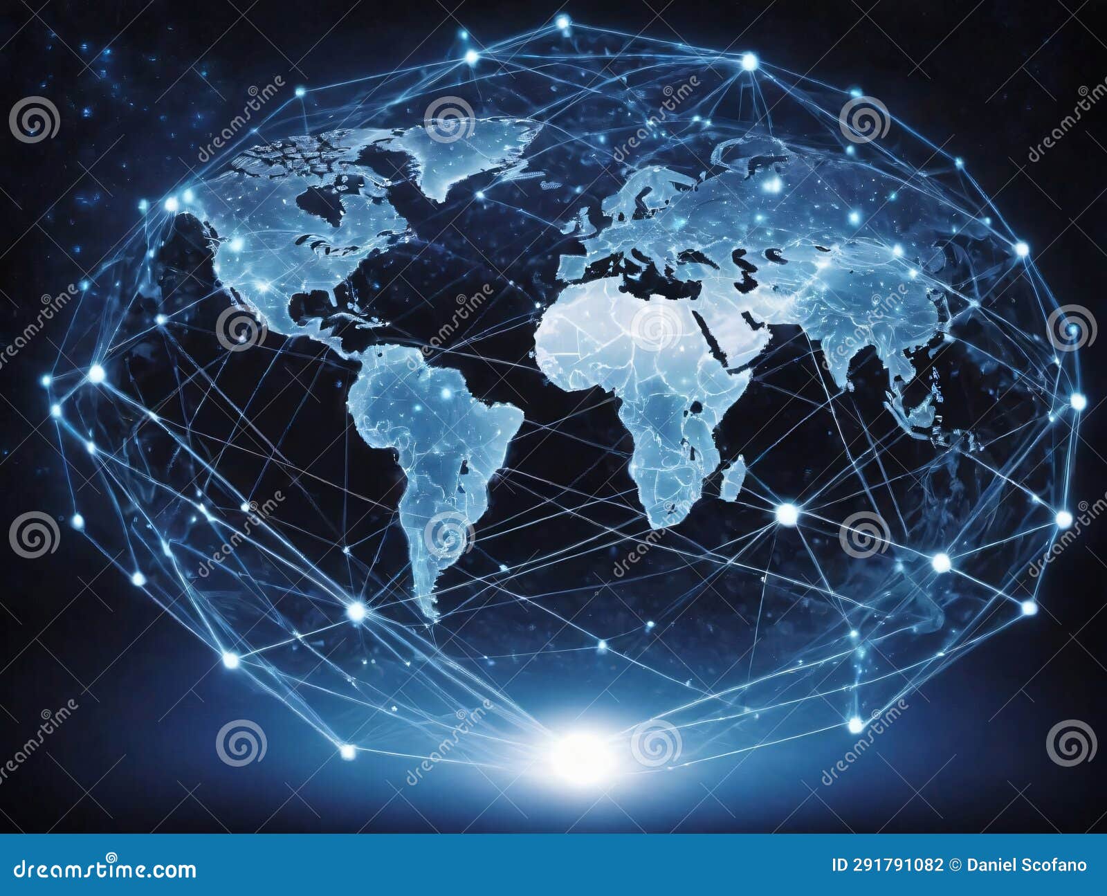 A World Map with Connections and Dots. Generative AI Stock Illustration ...